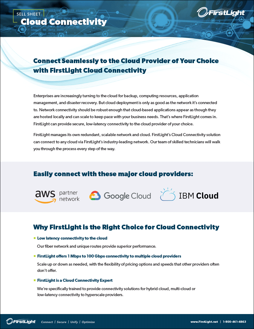 Cloud Connectivity for Scale and Speed - FirstLight