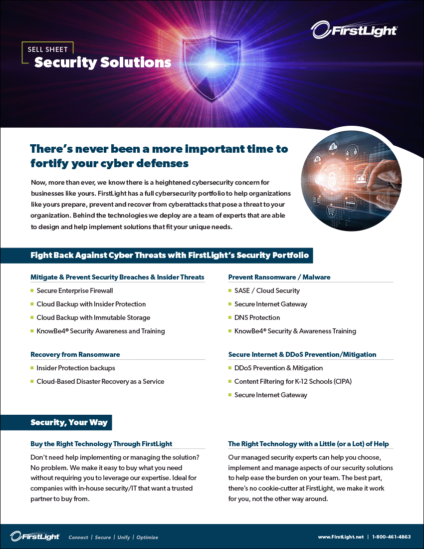 Security Solutions to Prevent and Recover - FirstLight