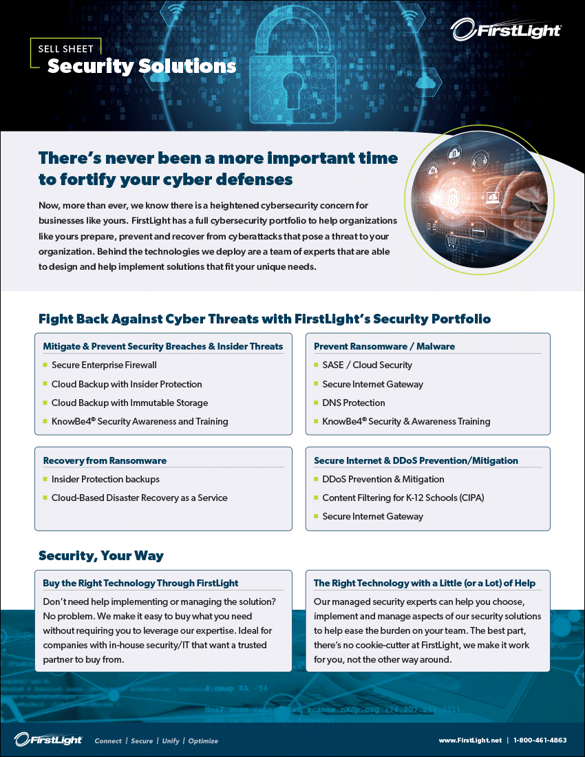 Security Solutions to Prevent and Recover - FirstLight