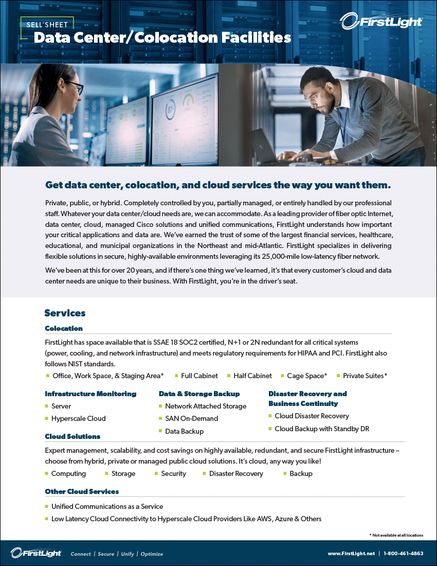 Cloud & Data Center Services to Migrate Data - FirstLight